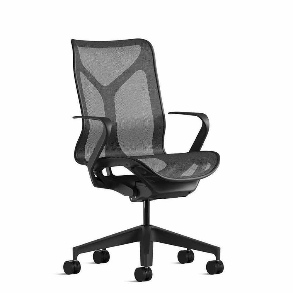 Herman Miller Cosm Mid Back Bürostuhl Graphite - Feste Armlehne